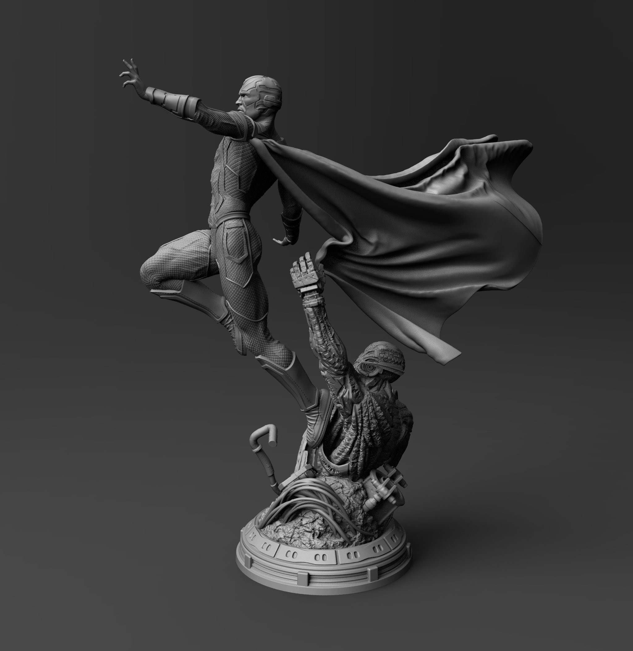 DL003 - Comic character design statue, Vision statue art, STL 3D model ...