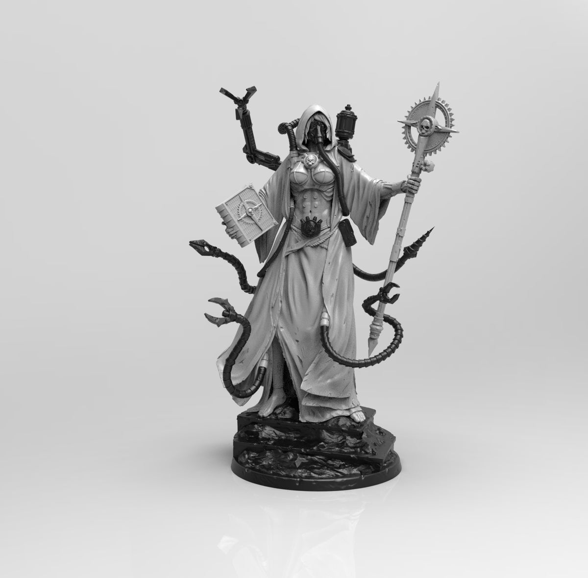 E312 - Cyborg girl statue design, The tentacle hand cyborg weopon girl ...