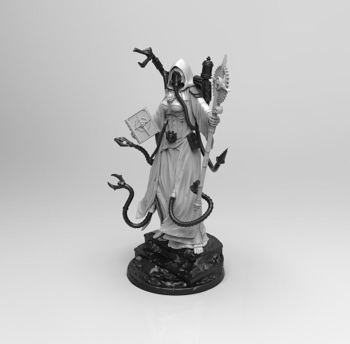 E312 - Cyborg girl statue design, The tentacle hand cyborg weopon girl ...