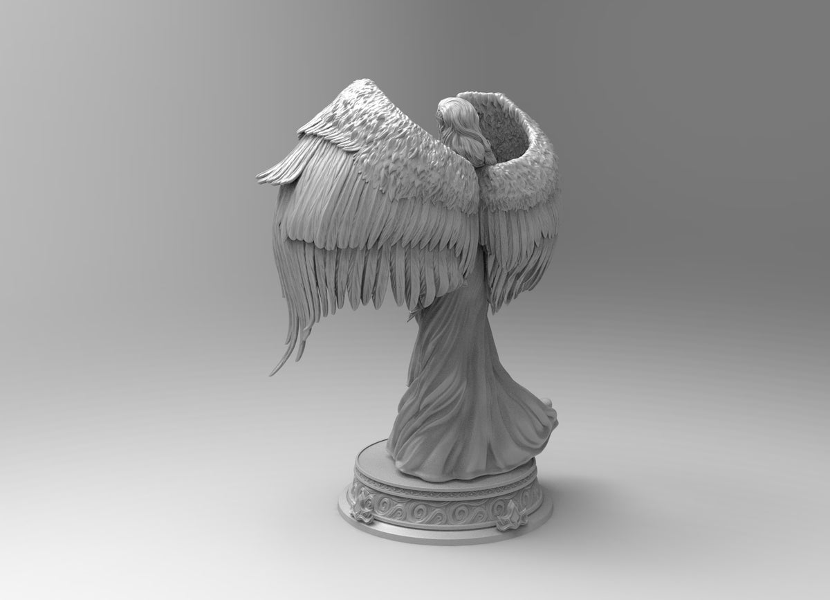 B454 - Character design statue, The female angel warrior, STL 3D model ...
