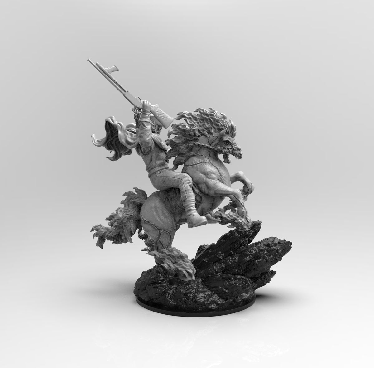 E316 - Comic character design, The Banshee Horse rider with shotgun, S ...