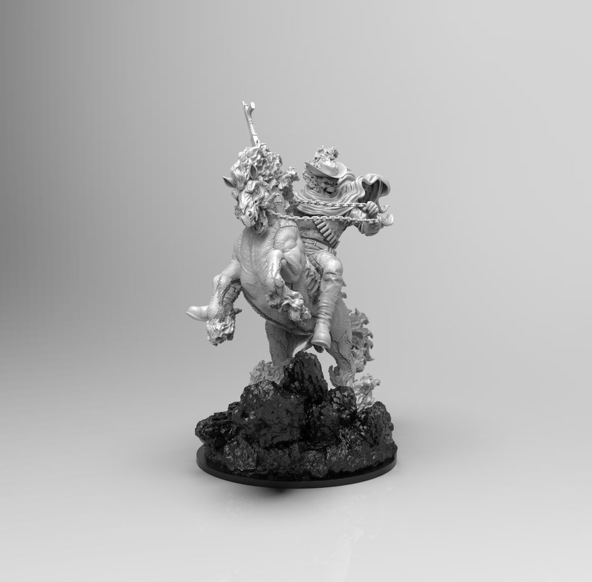 E316 - Comic character design, The Banshee Horse rider with shotgun, S ...