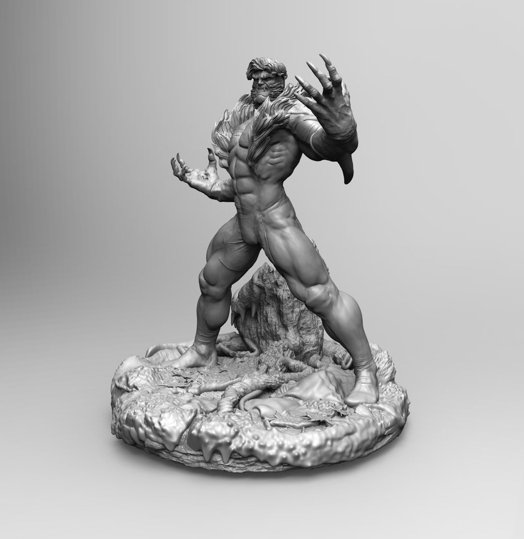 A004 - Comic character design statue, The Marvel Heroes - Sabertooth s ...
