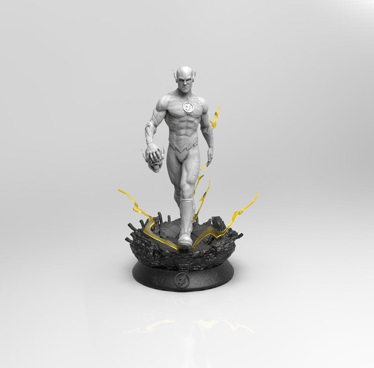 E318 - Comic character design, The Flashie Man with skull head, STL 3D ...