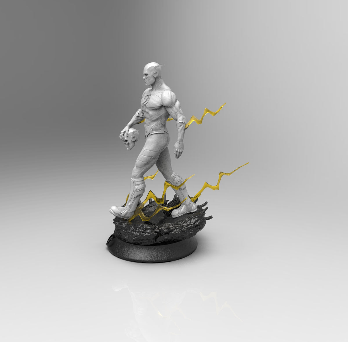 E318 - Comic character design, The Flashie Man with skull head, STL 3D ...