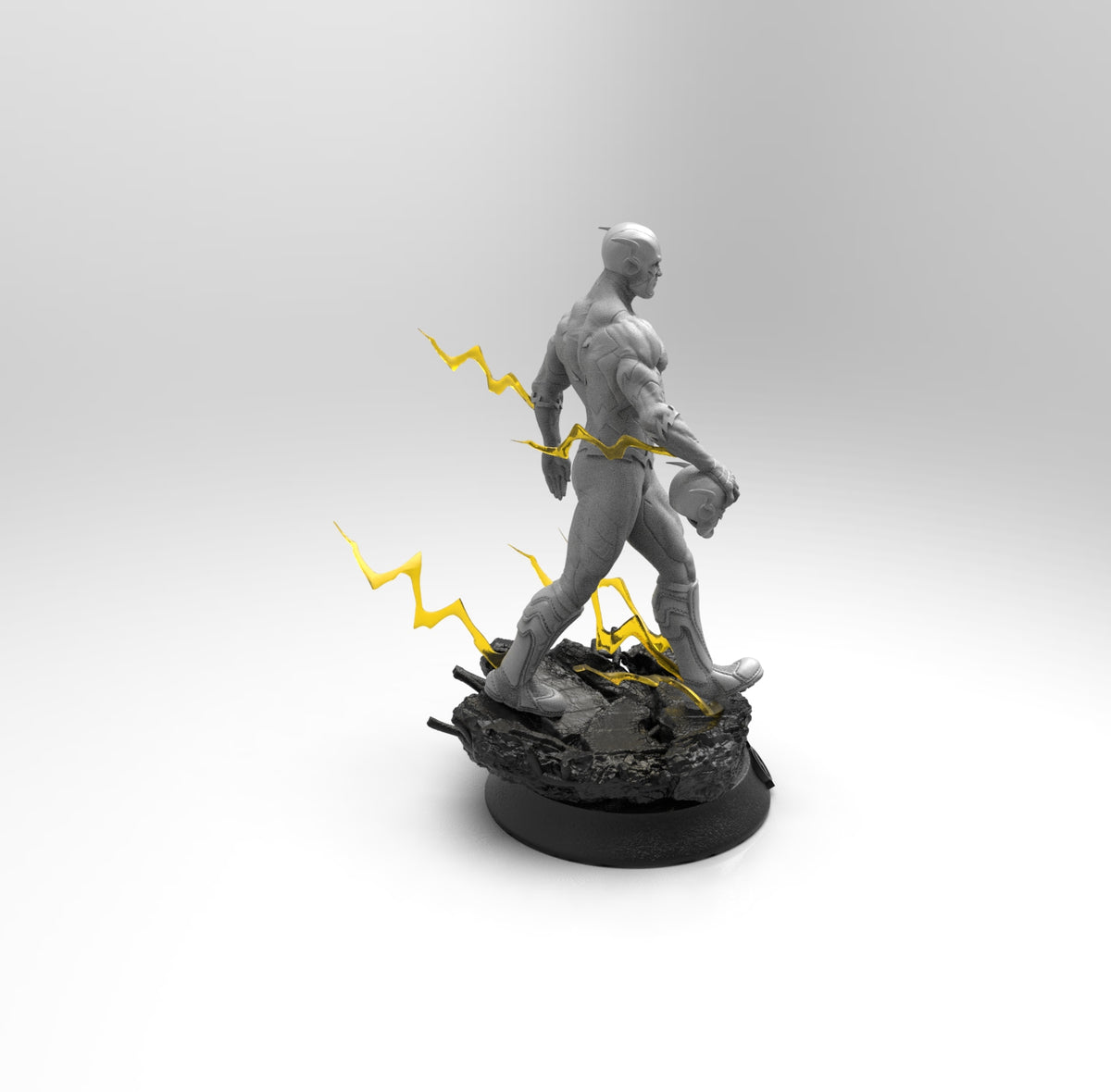 E318 - Comic character design, The Flashie Man with skull head, STL 3D ...