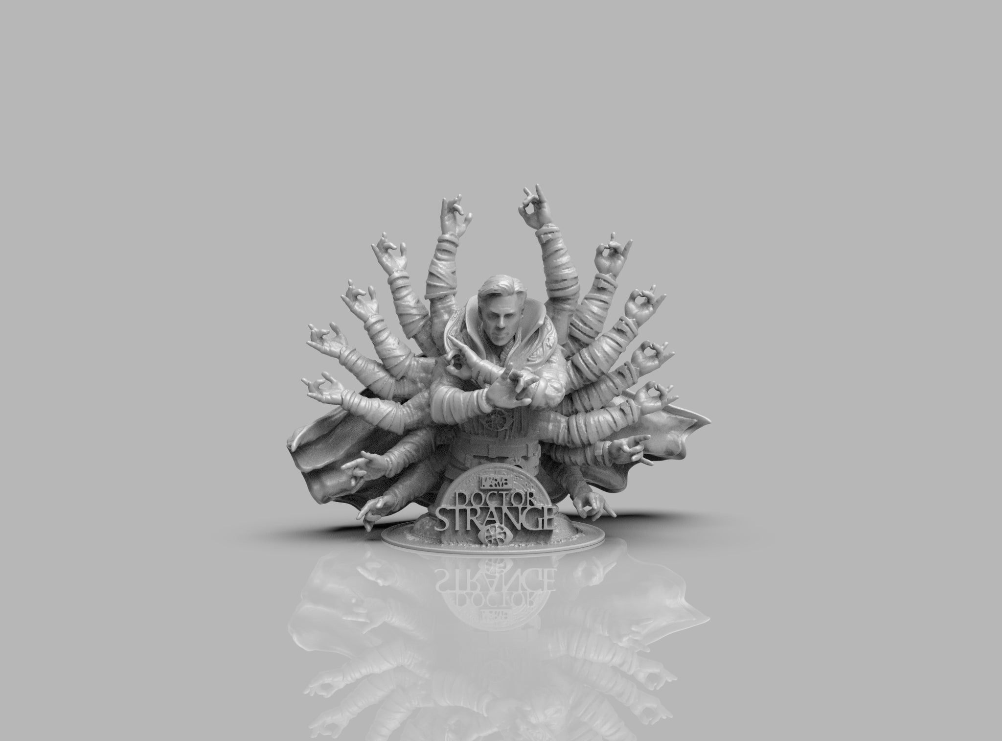 A278 - Comic character design bust, Dr. Strange with multiple arms, ST ...