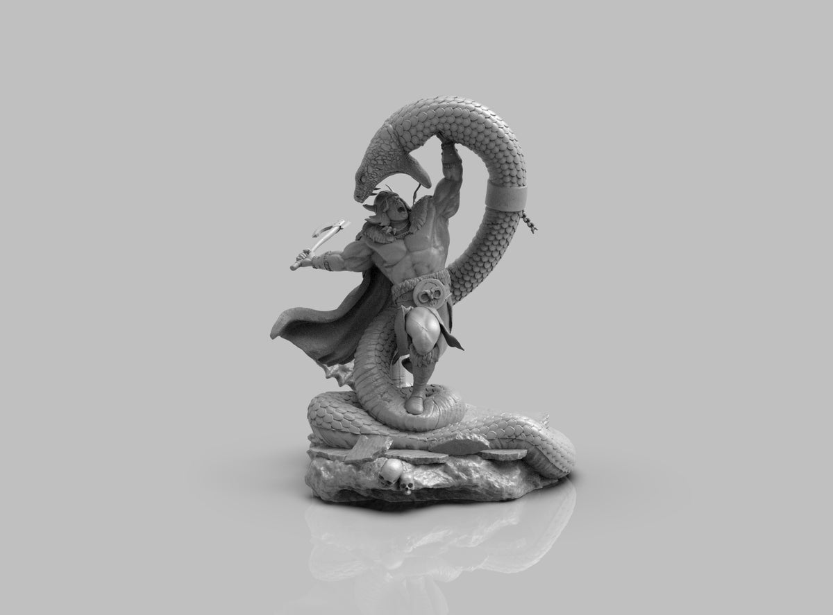 A378 - Movies Character design, The Conan and the snake, STL 3D model ...