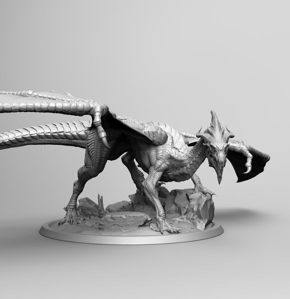 B022 - Dragon Creature Design, Dragon White, STL 3D model design print ...