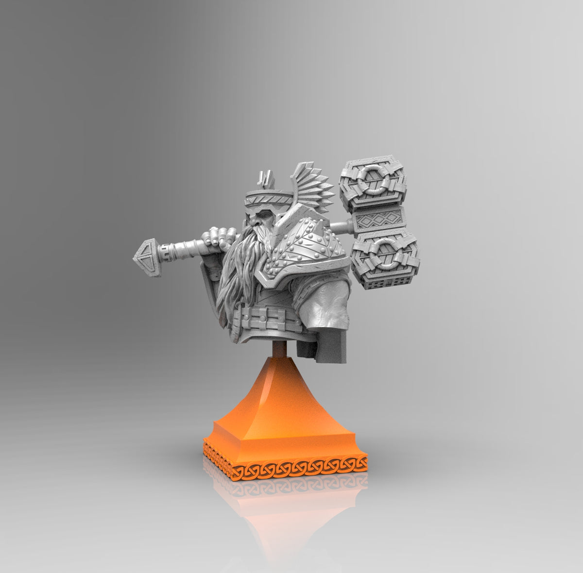 E343 - Legendary character bust design, The Dwarf bust statue, STl 3D ...