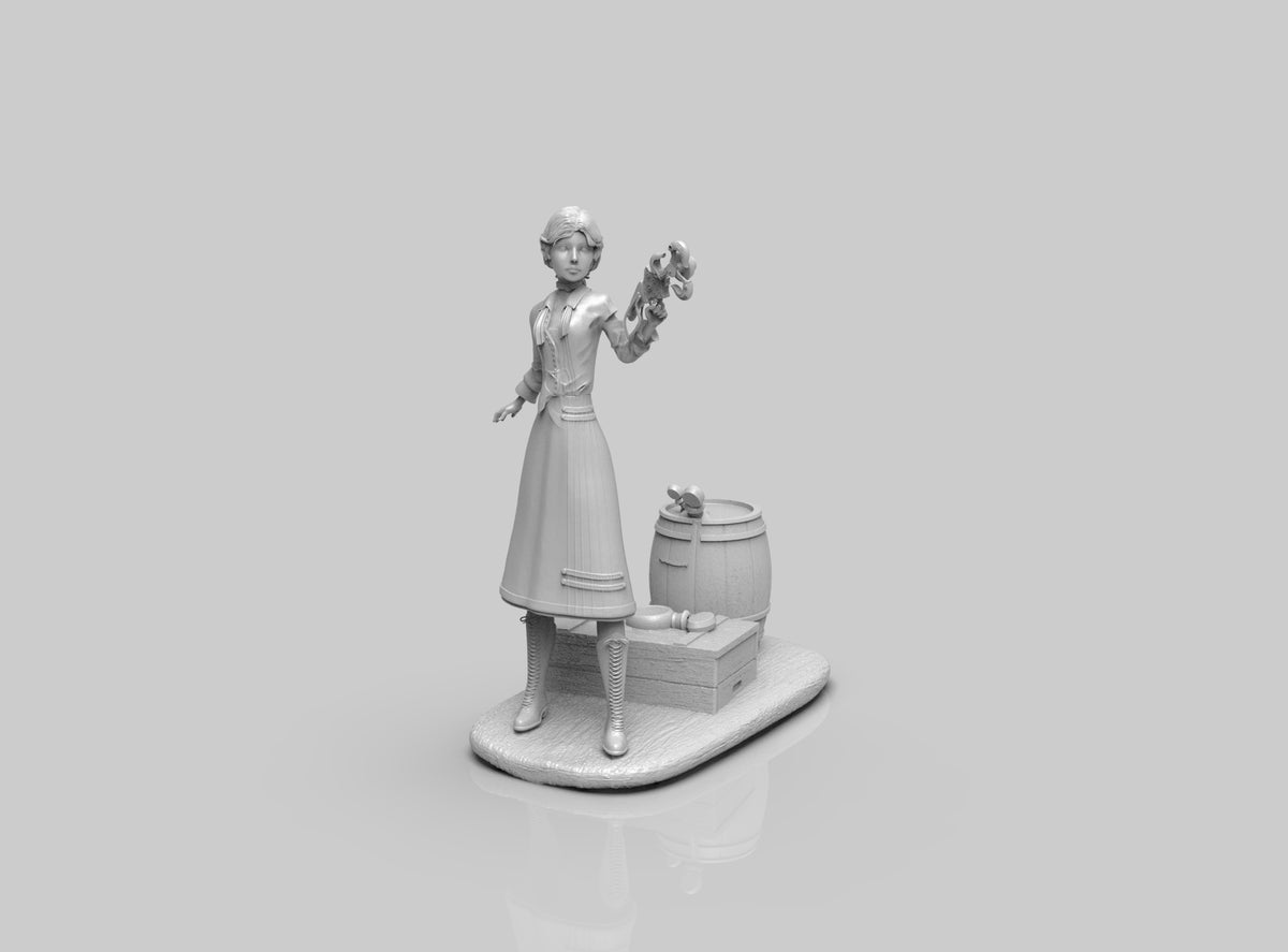 F554 - Comic character design, The Elizabeth statue with weopon, STL 3 ...