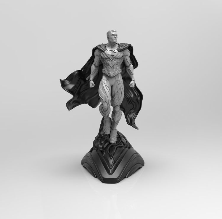 E354 - Comic character design, The Mecha S man statue, STL 3D model de ...