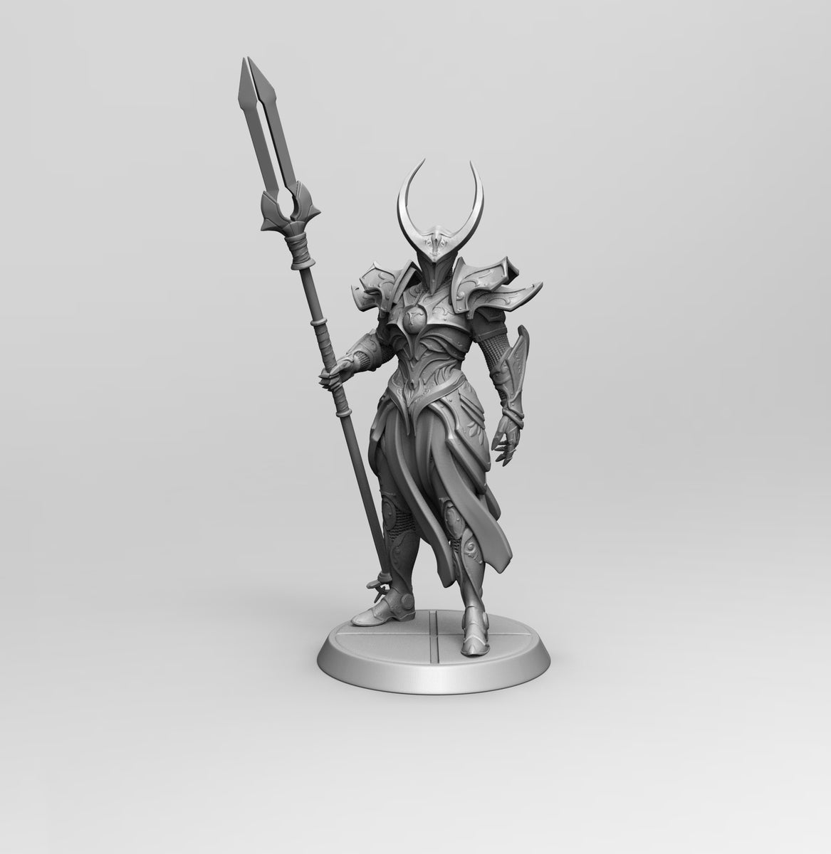 B055 - Armored Warlock, Character design, STL 3D model design print ...
