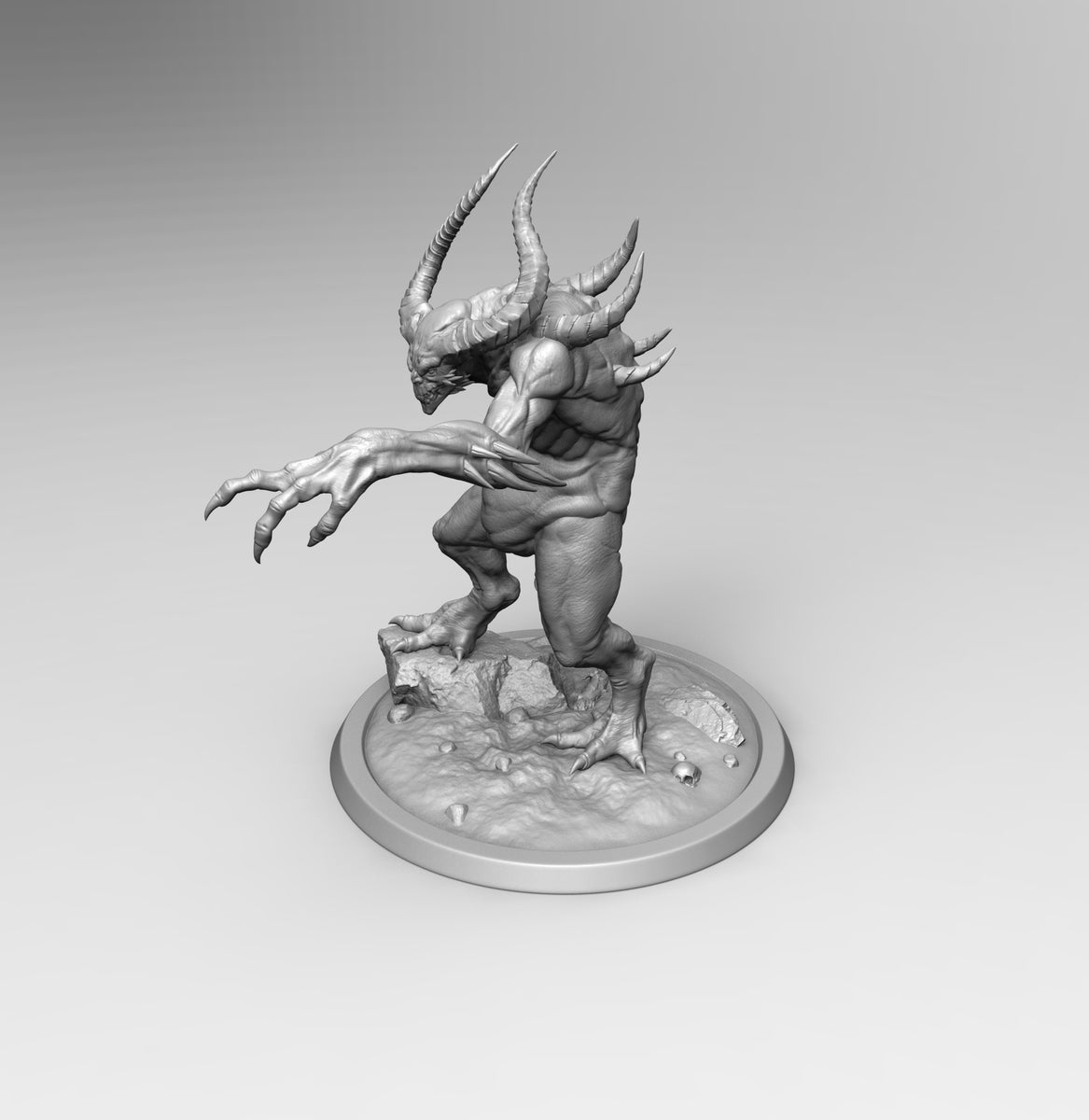 B057 - Horned Demon, Creature design, STL 3D model design print – World ...