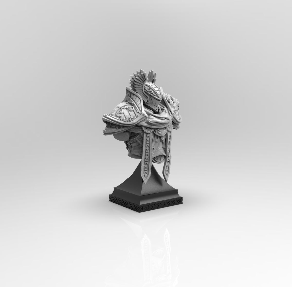 E370 - Legendary bust character design, The Warrior General bust statu ...