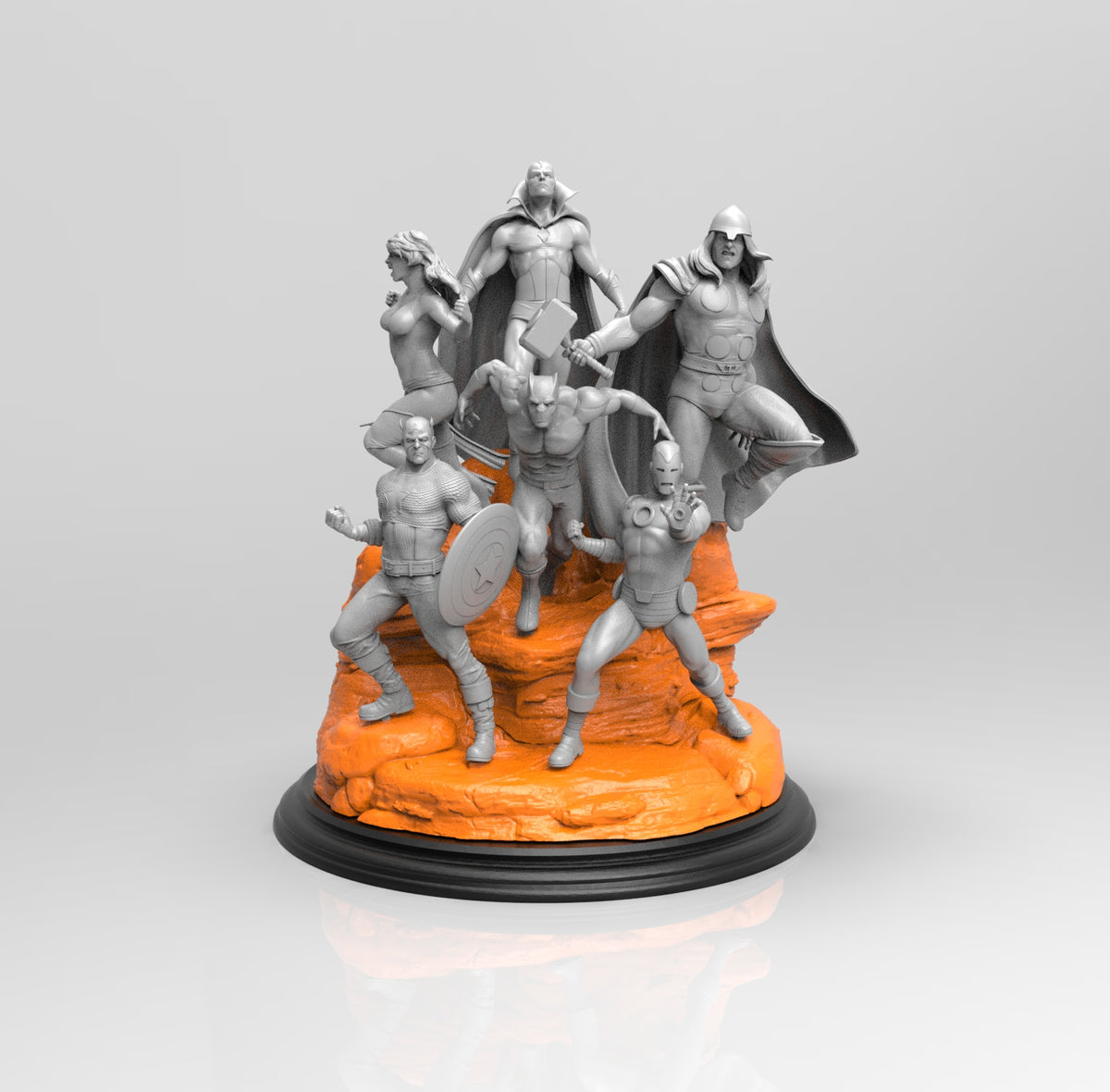 E367 - Comic character diorama statue, The Super heroes statue, STL 3D ...