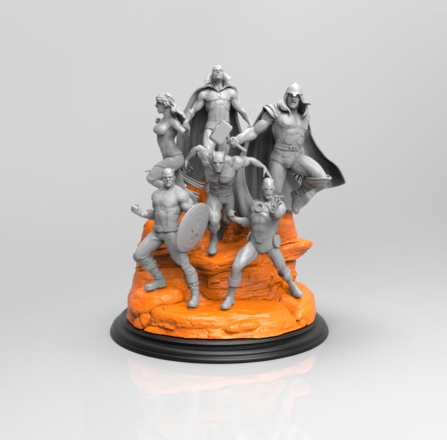 E367 - Comic character diorama statue, The Super heroes statue, STL 3D ...