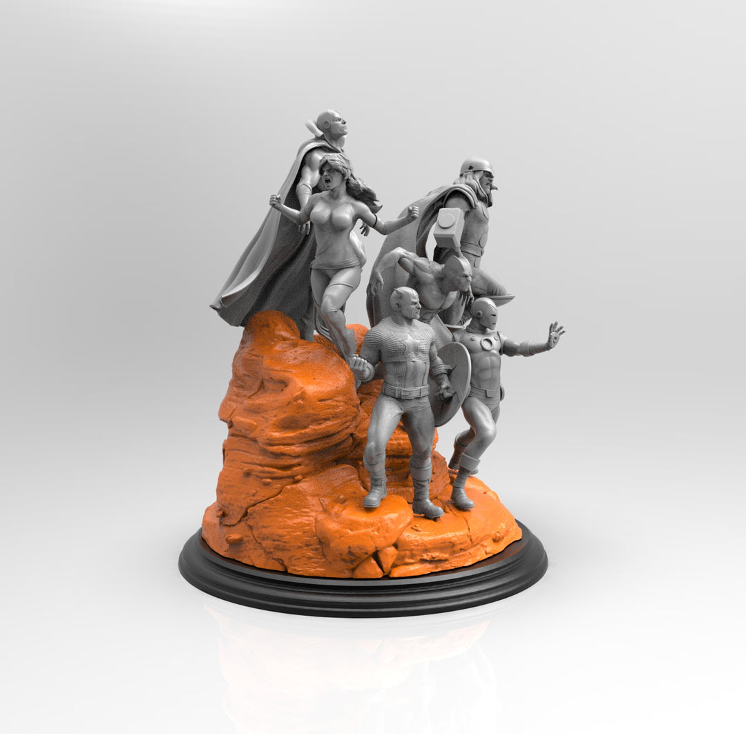 E367 - Comic character diorama statue, The Super heroes statue, STL 3D ...