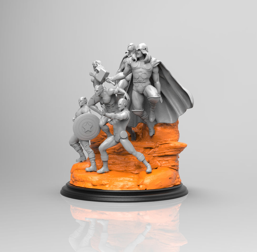 E367 - Comic character diorama statue, The Super heroes statue, STL 3D ...