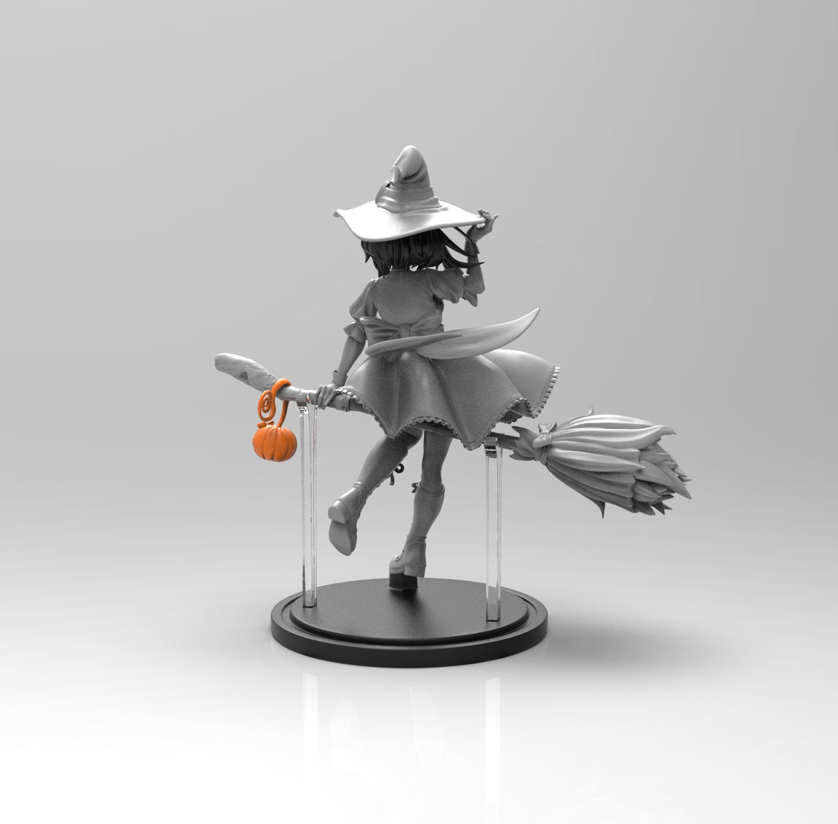 E372 - Anime character design, The Ura witch waifu statue, STL 3D mode ...