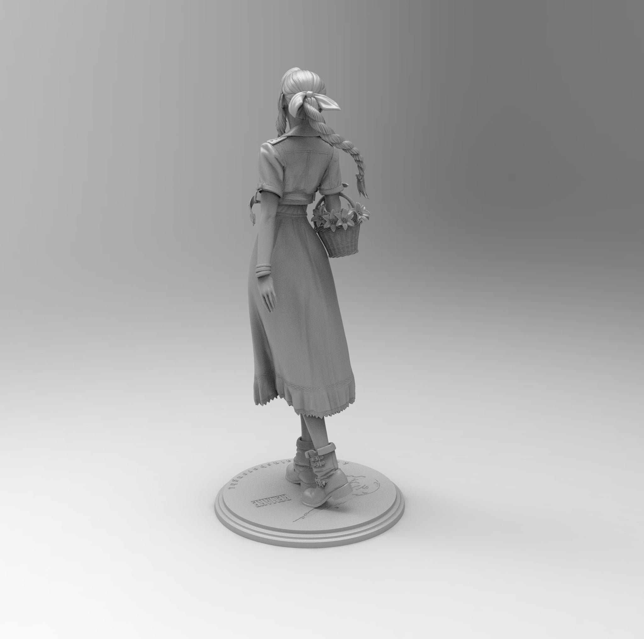 B067 - Final Fantasy 7 - Aerith Gainsborough, Games Character STL 3D m ...