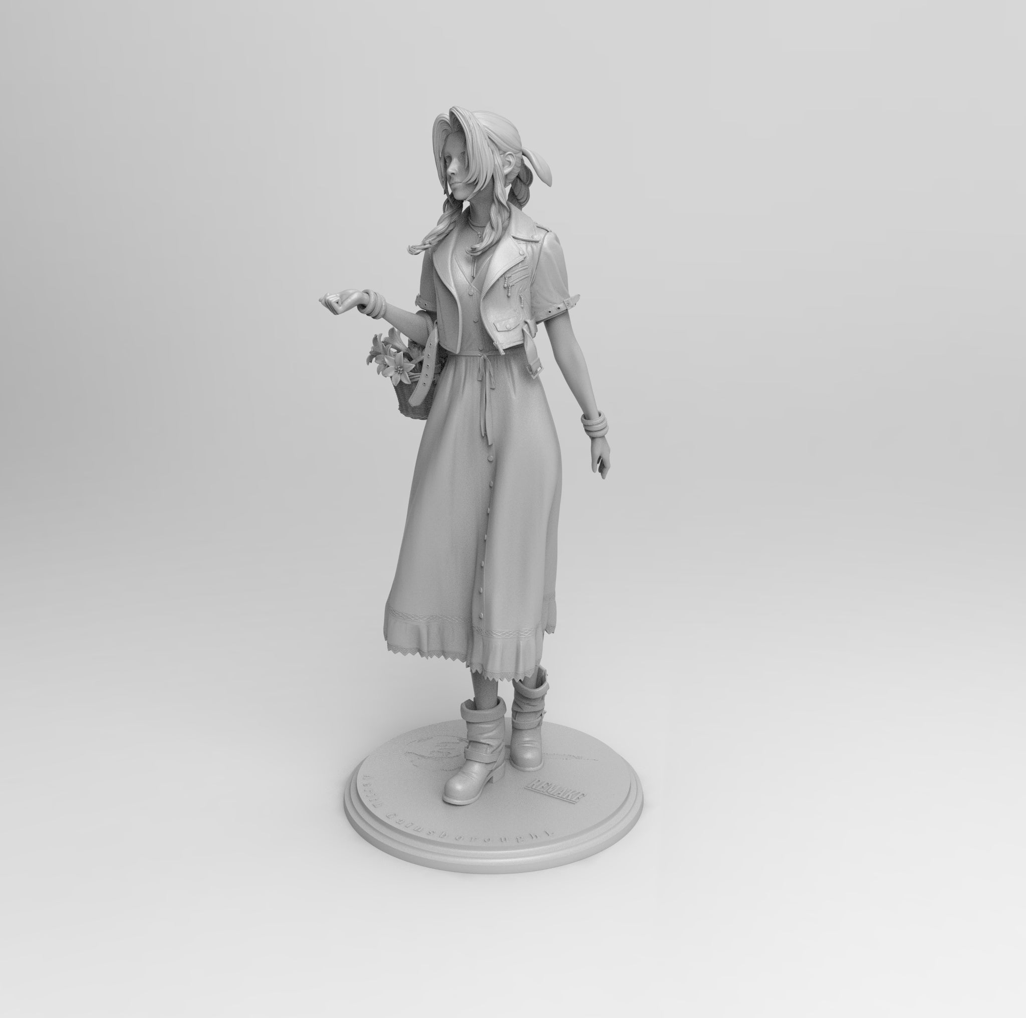 B067 - Final Fantasy 7 - Aerith Gainsborough, Games Character STL 3D m ...