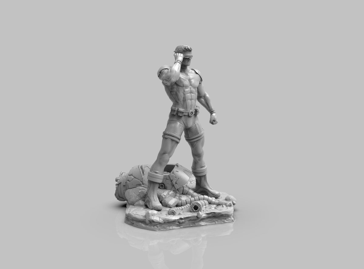 A400 - Comic character design, Optic Blast man standing pose statue, S ...