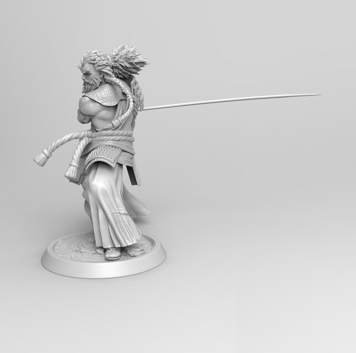 B086 - Japanese Samurai Male action statue, STL 3D model design print ...