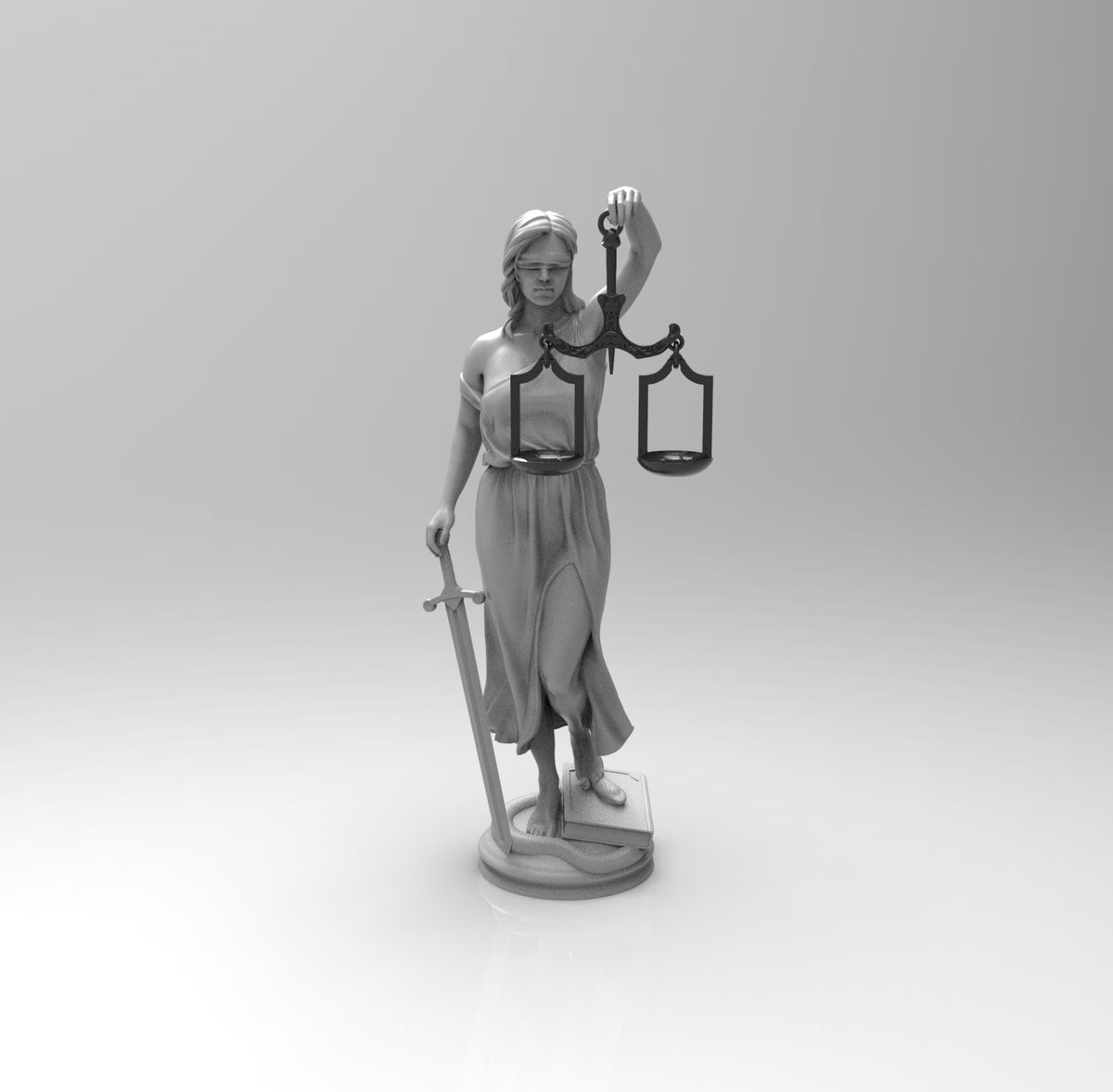 E991 - Legendary character design, The Lady of Justice, STL 3D model d ...