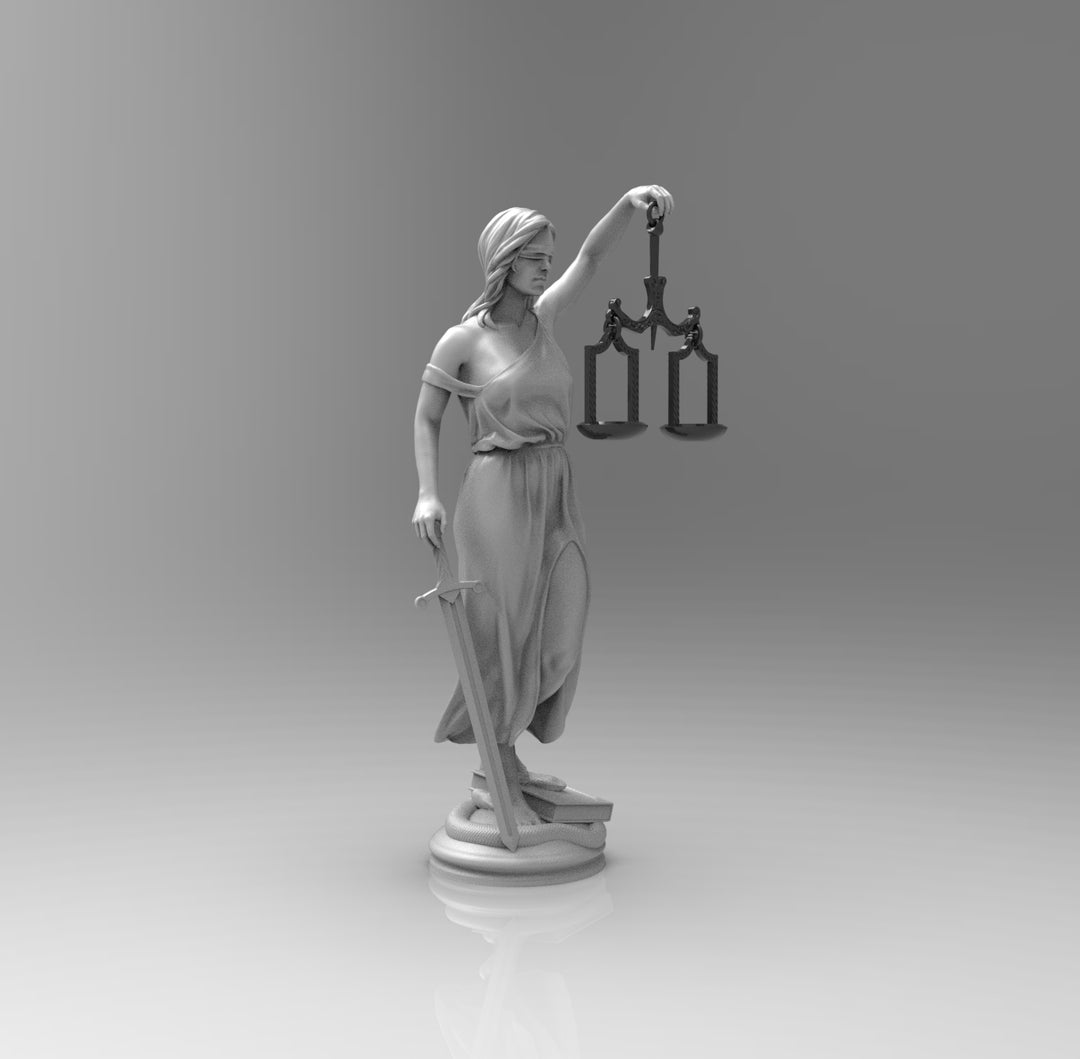 E991 - Legendary character design, The Lady of Justice, STL 3D model d ...