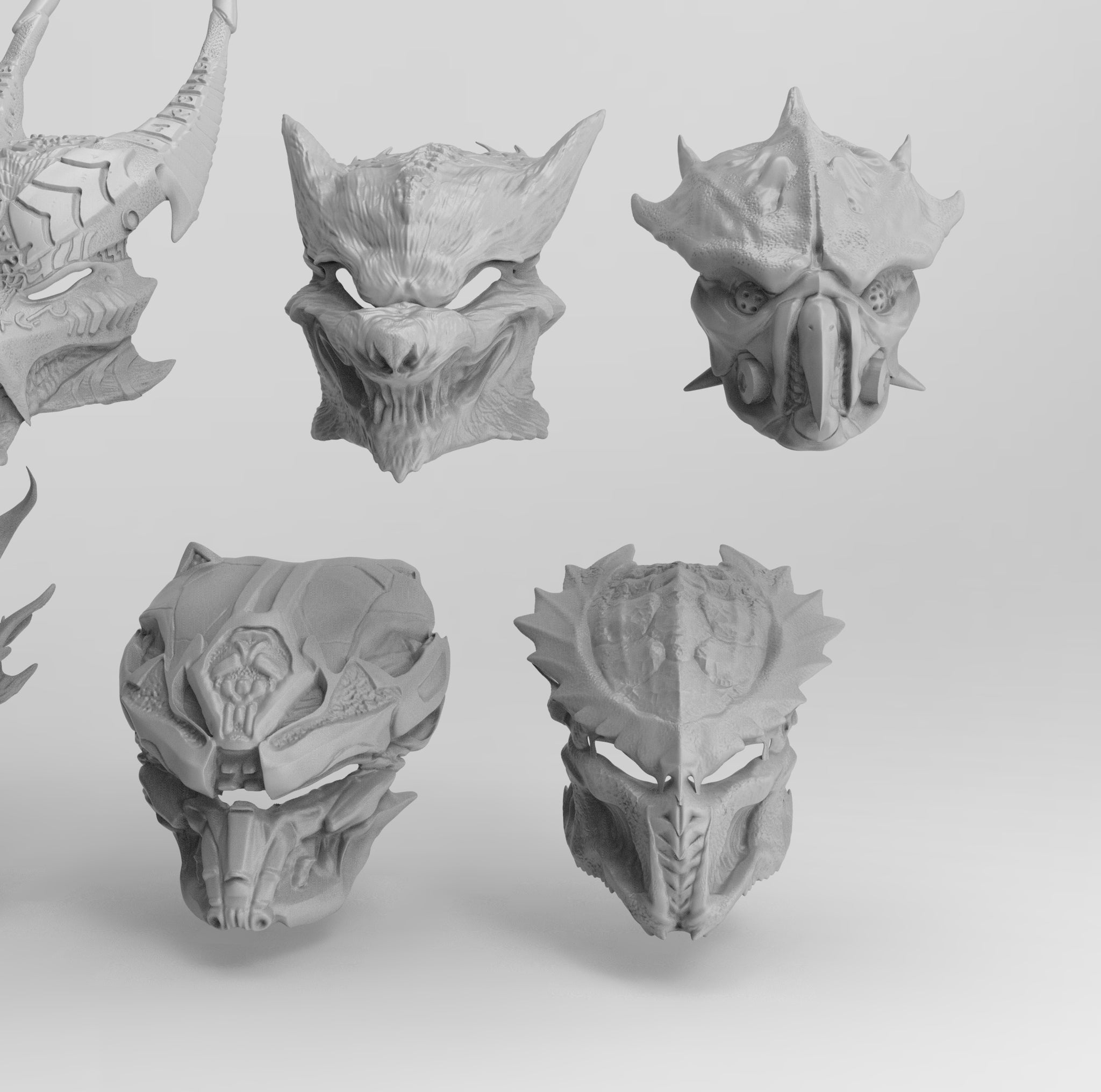 B079-B081 Movie, The Predators Mask design, total 15 designs STL model ...
