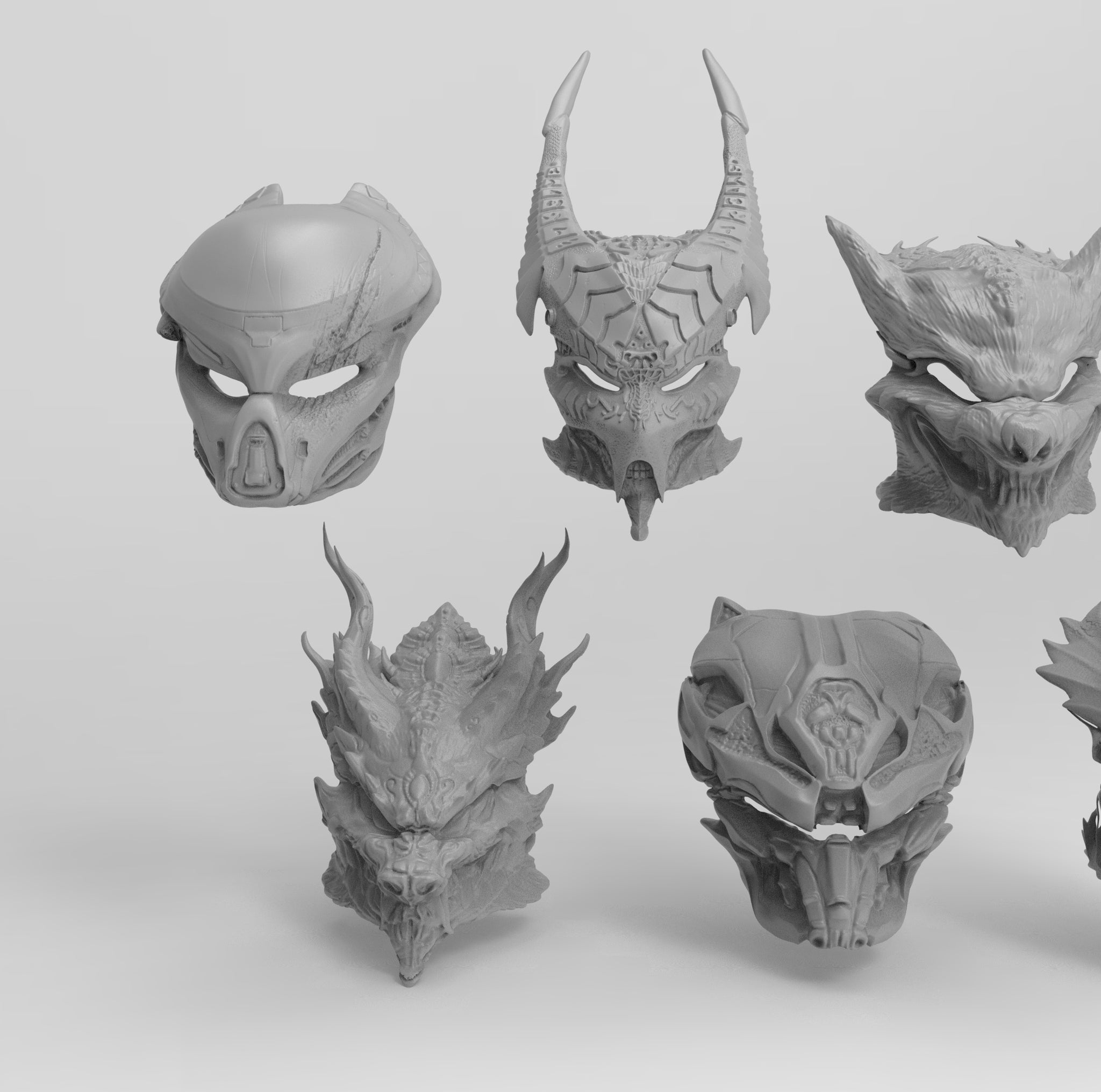 B079-B081 Movie, The Predators Mask design, total 15 designs STL model ...