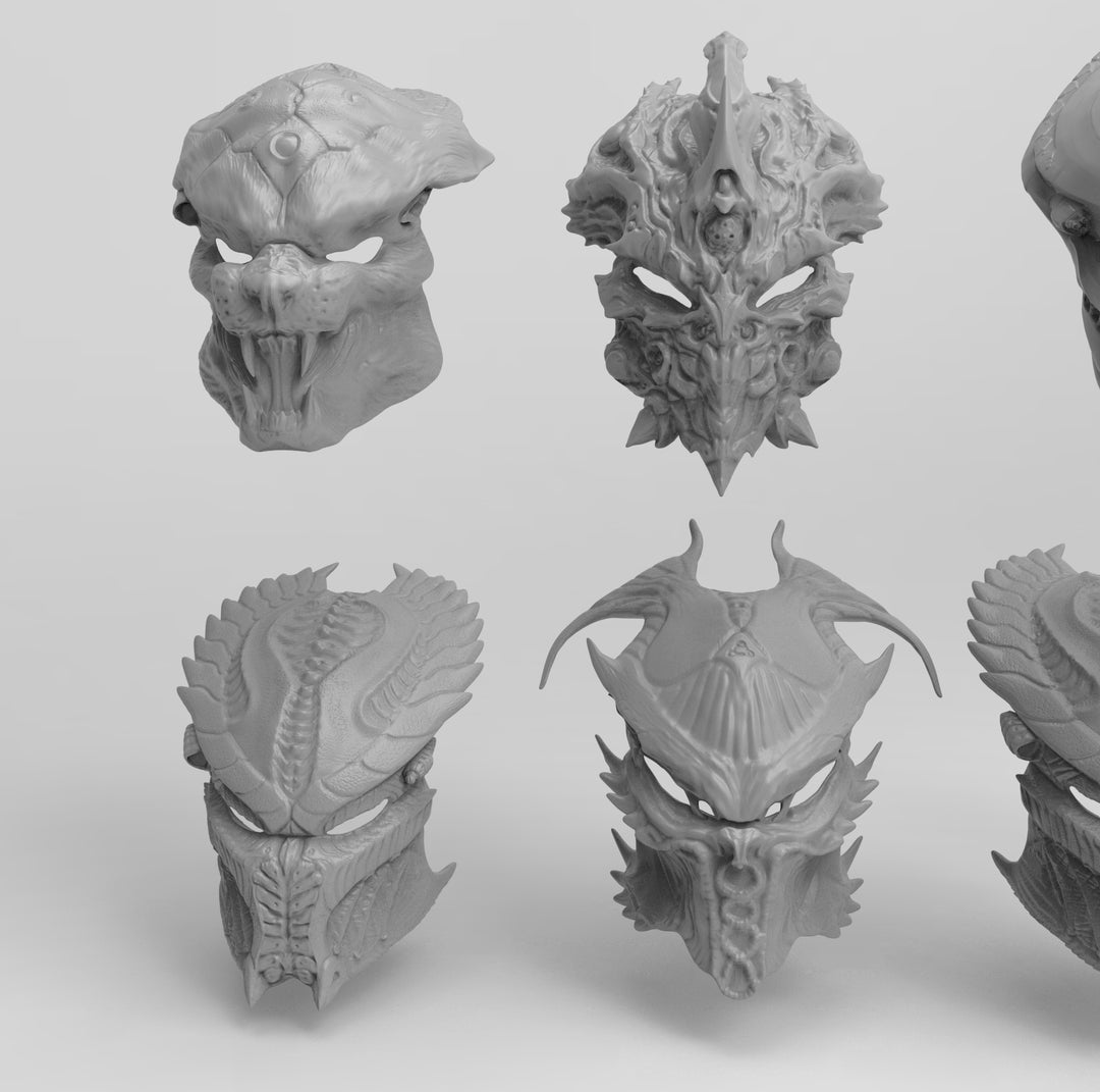 B079-B081 Movie, The Predators Mask design, total 15 designs STL model ...