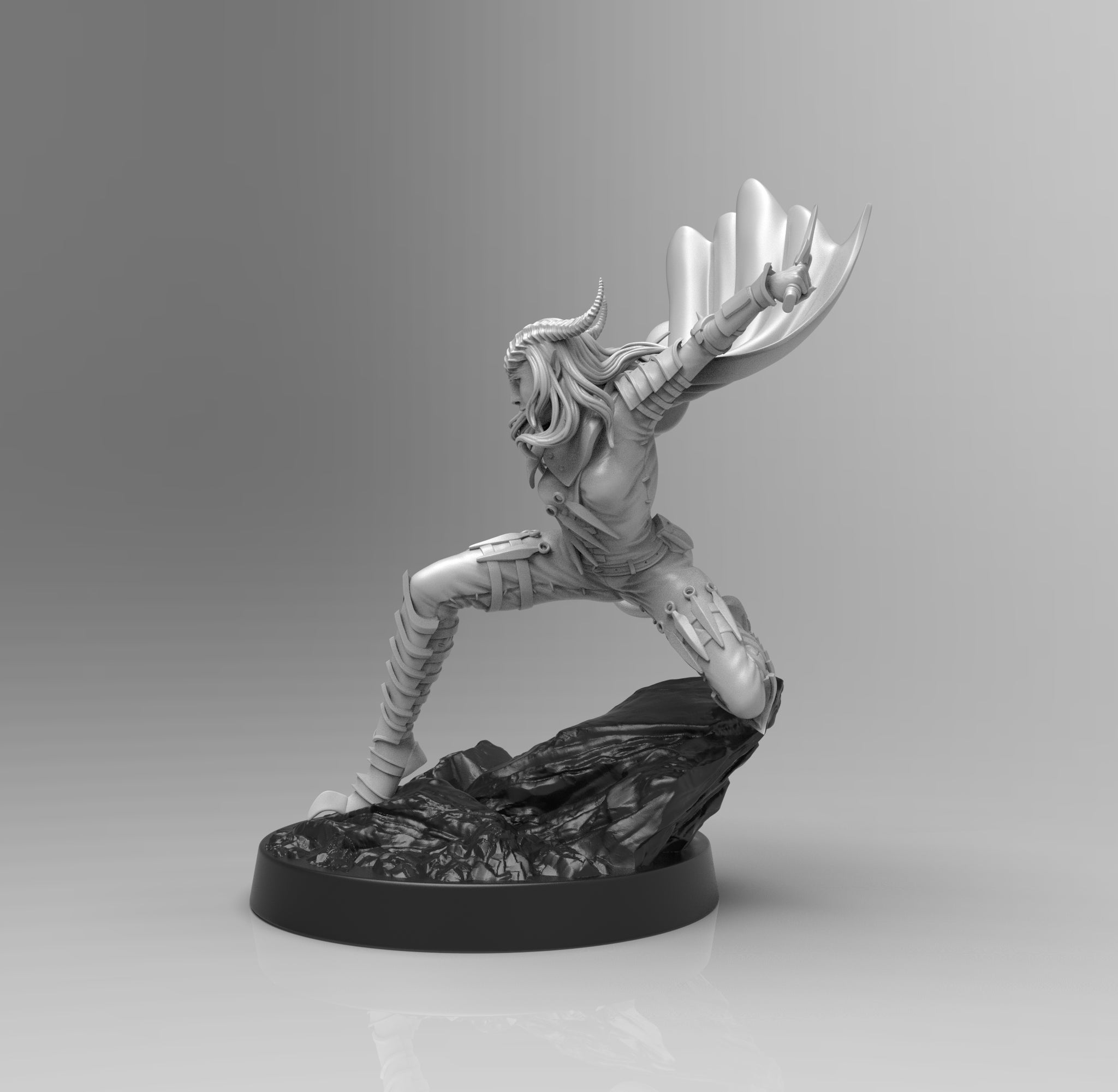A474 - Character design, The female rogue statue, STL 3D model design ...