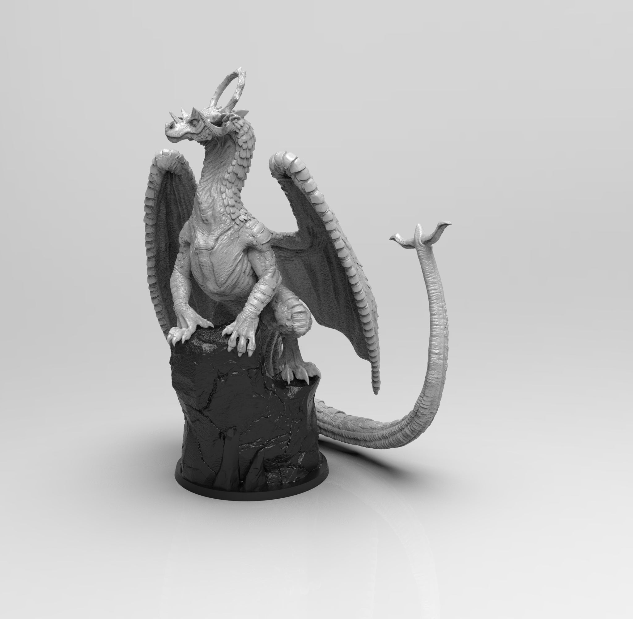 A478 - Legendary dragon, The Ring Wizard dragon, STL 3D model design p ...