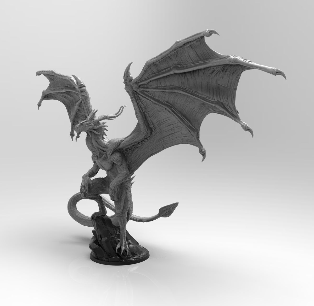 A482 - Legendary dragon design, The Dragon of Paradin statue, STL 3D m ...