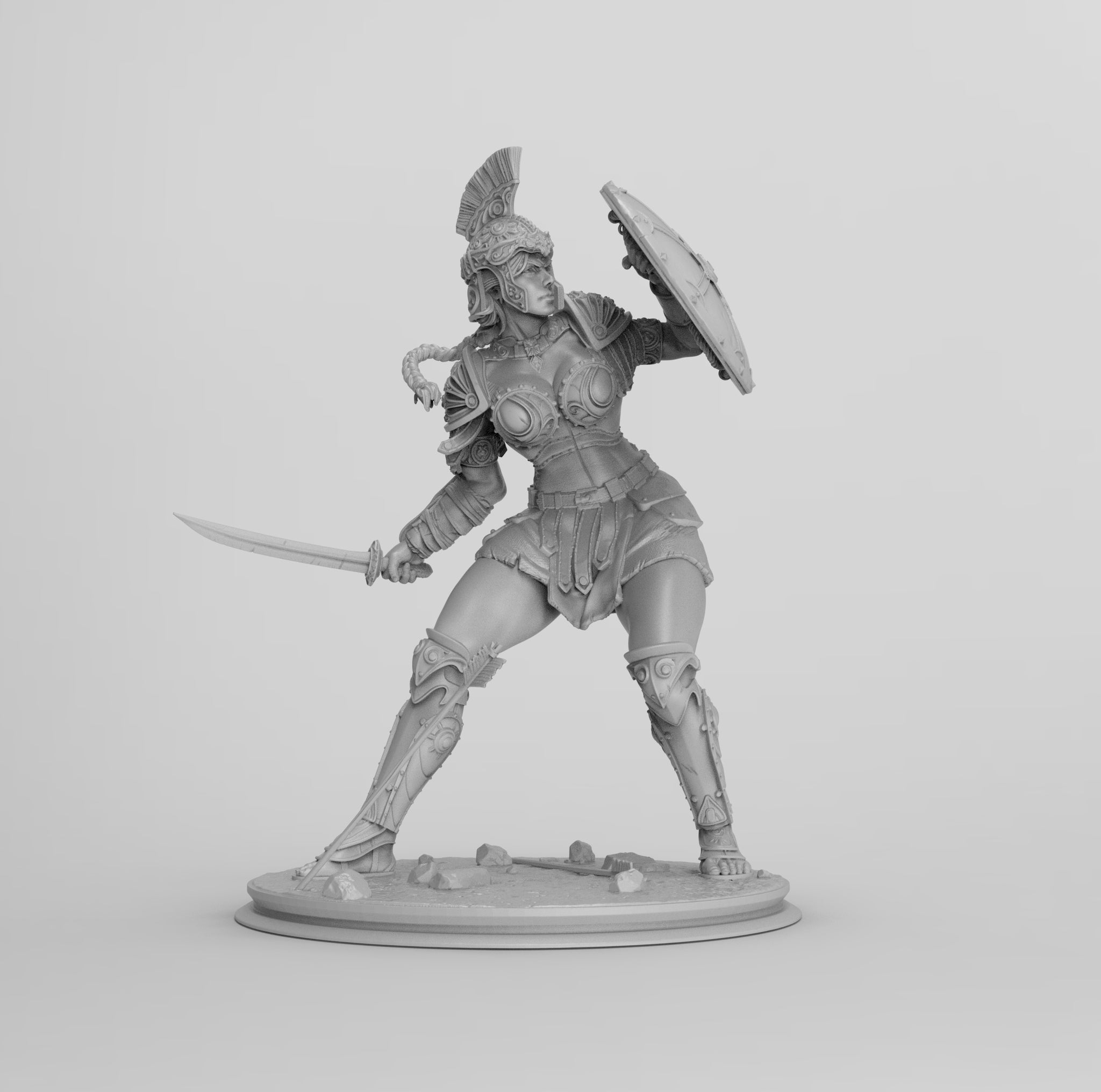 A072 - Legendary character design, The Greek Female Warrior , STL 3D m ...