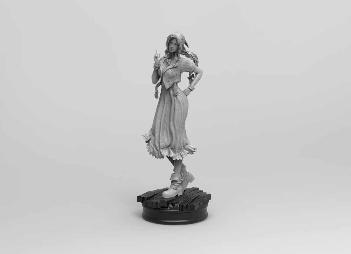 A221 - Games character design, FF standard pose Aerith statue, STL 3D ...