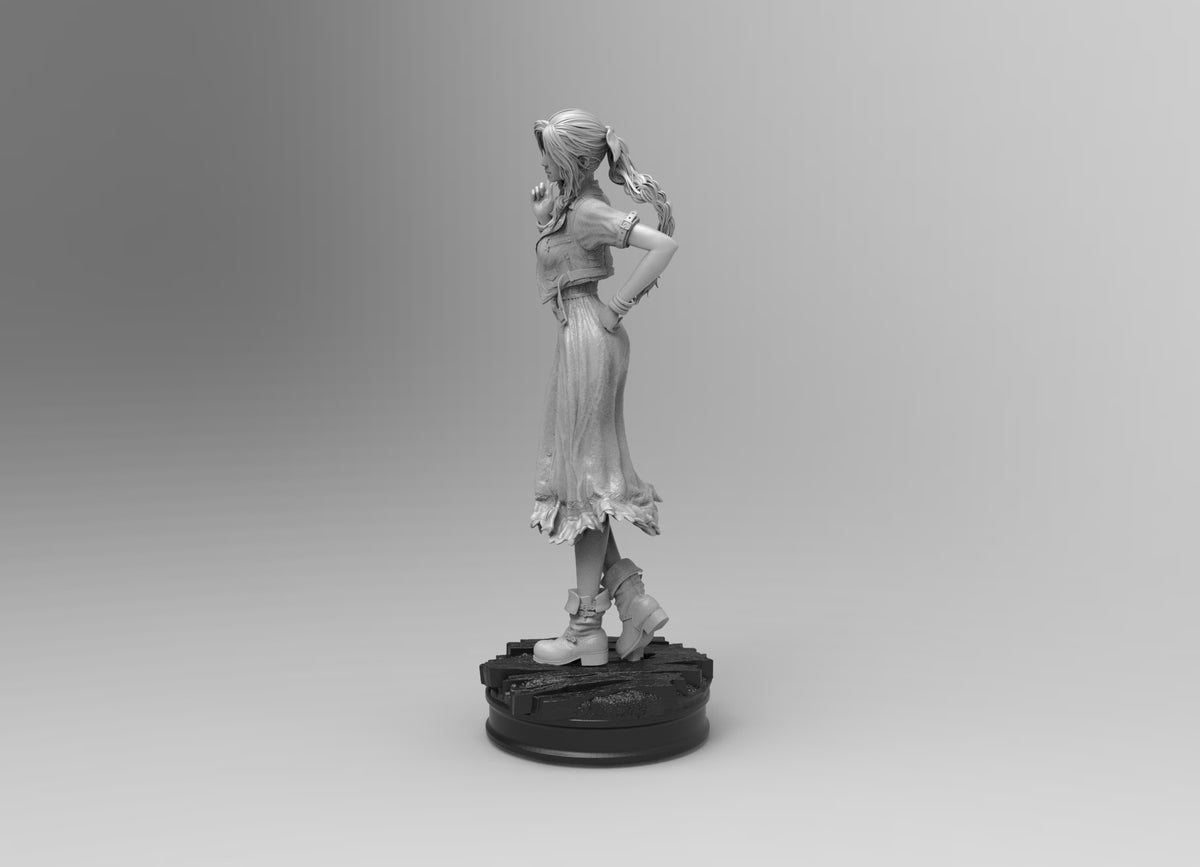 A221 - Games character design, FF standard pose Aerith statue, STL 3D ...