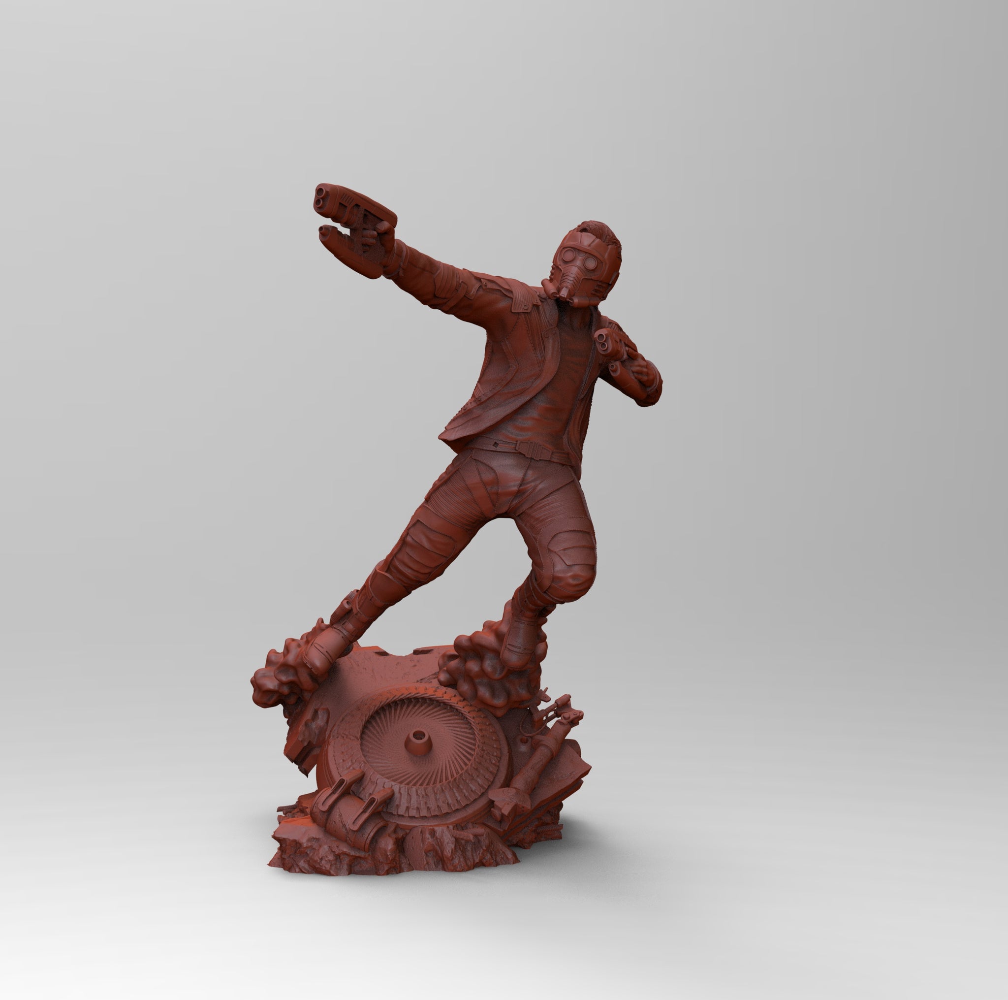 A080 - Comic character design, The Double gun Star Lord, STL 3D model ...