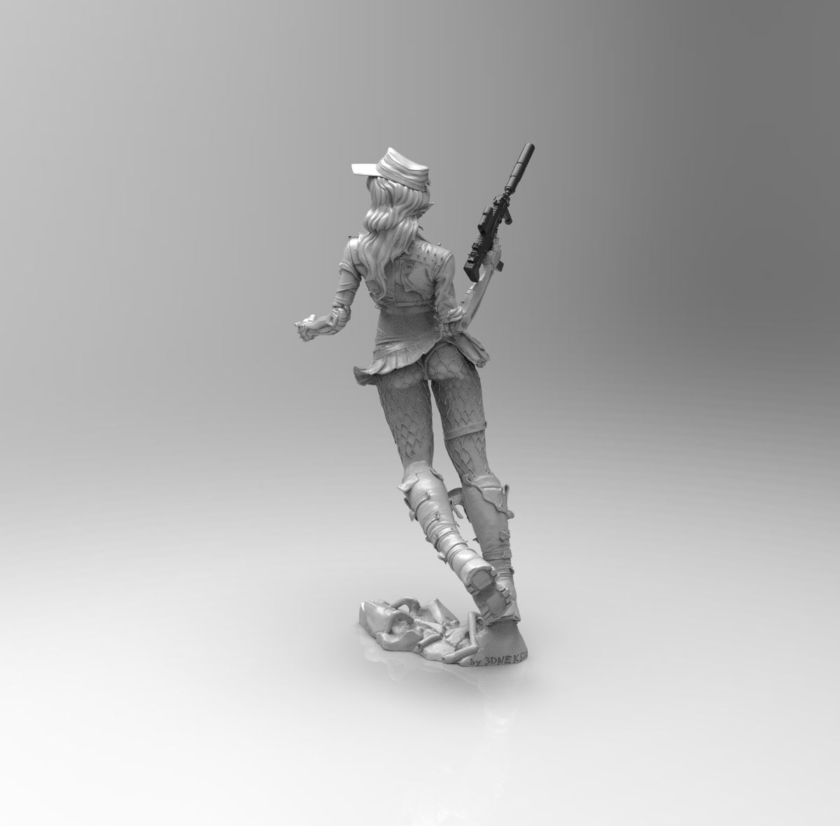 E243 - Cyborg Girl character design, The Cyborg girl gunner with MP8 s ...