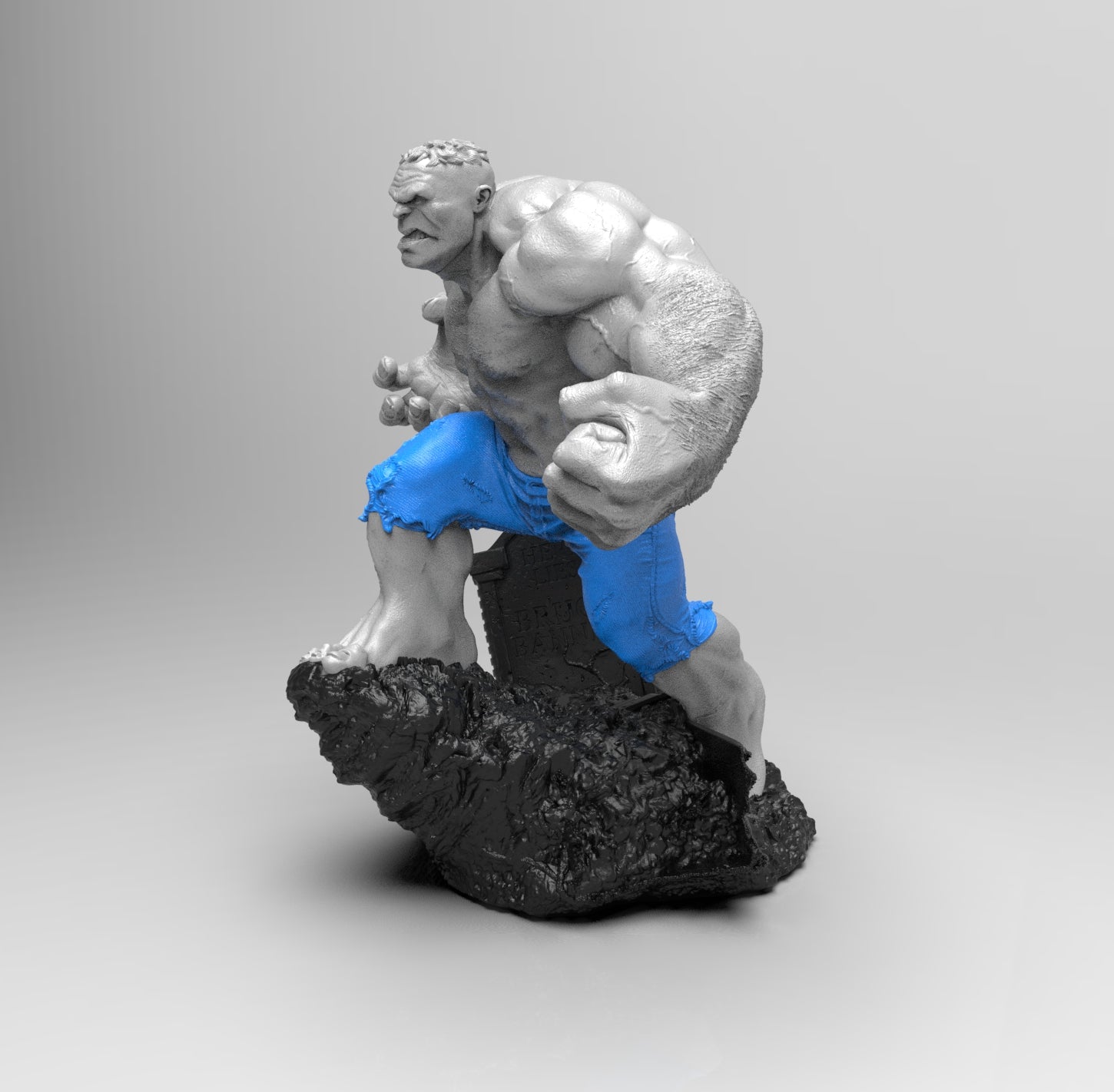 E434 - Comic character design, The Green body muscle guy, STL 3D model ...