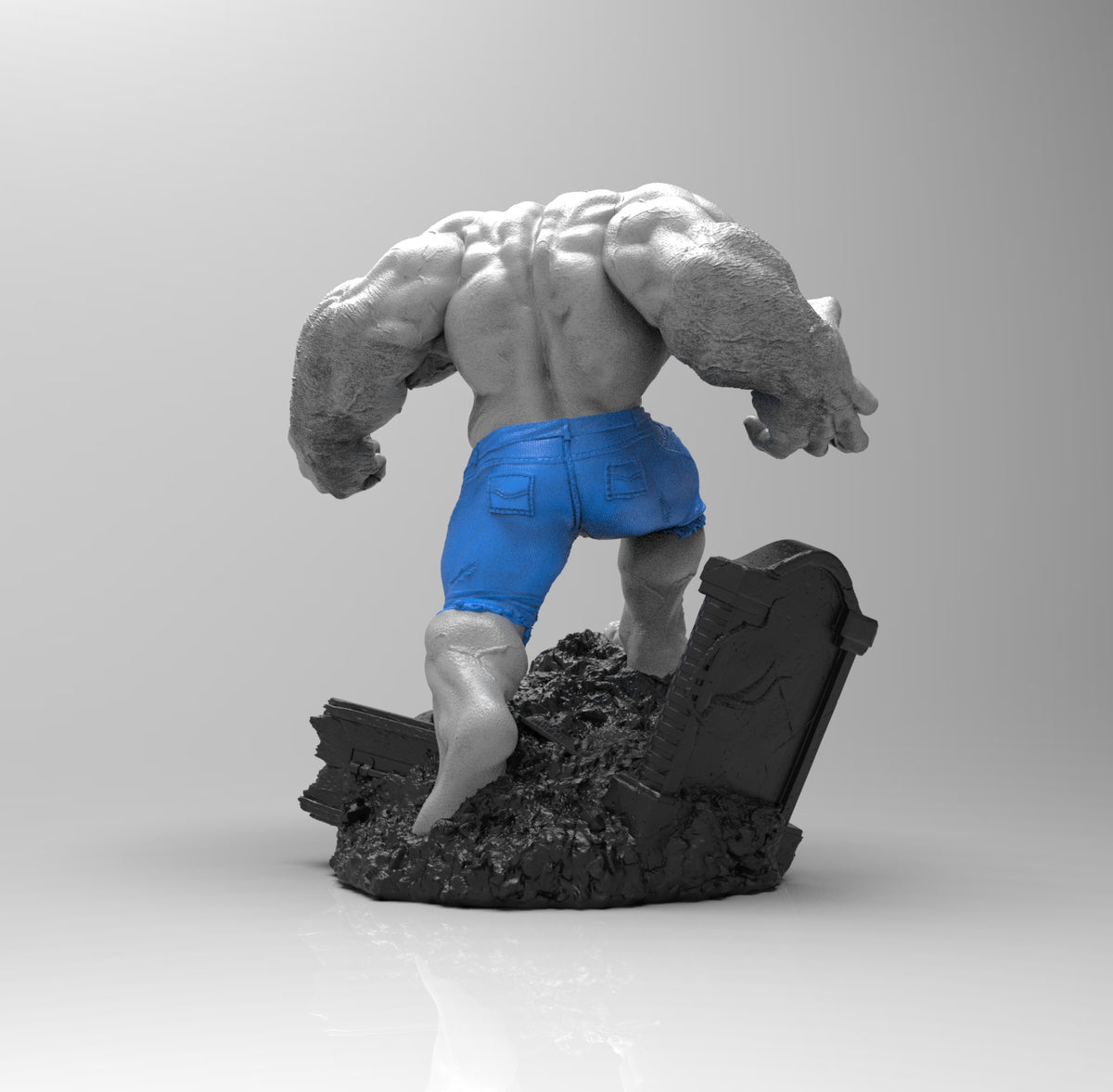 E434 - Comic character design, The Green body muscle guy, STL 3D model ...