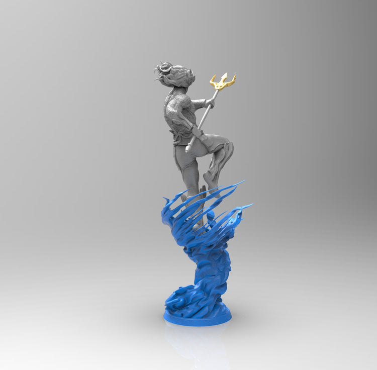 E442 - Comic character design, The Water hero with trident statue, STL ...
