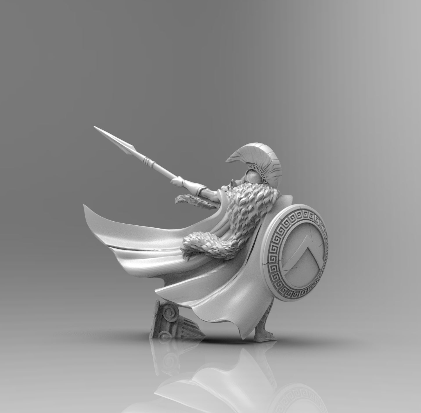 E445 - Legendary hero design, The Leonidas character statue, STL 3D mo ...