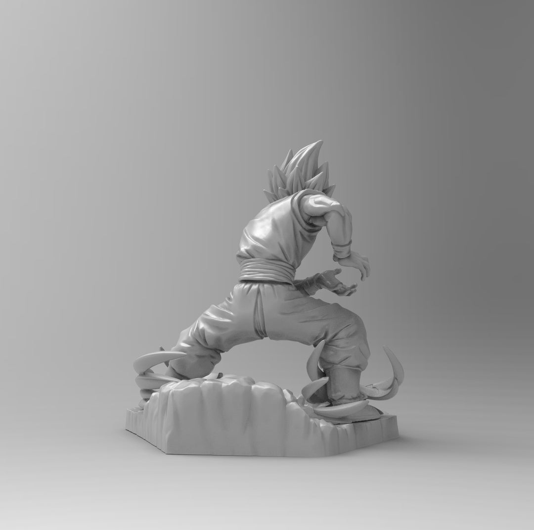 D002 - DBZ Goku Statue, Anime Character STL 3D model design print file ...