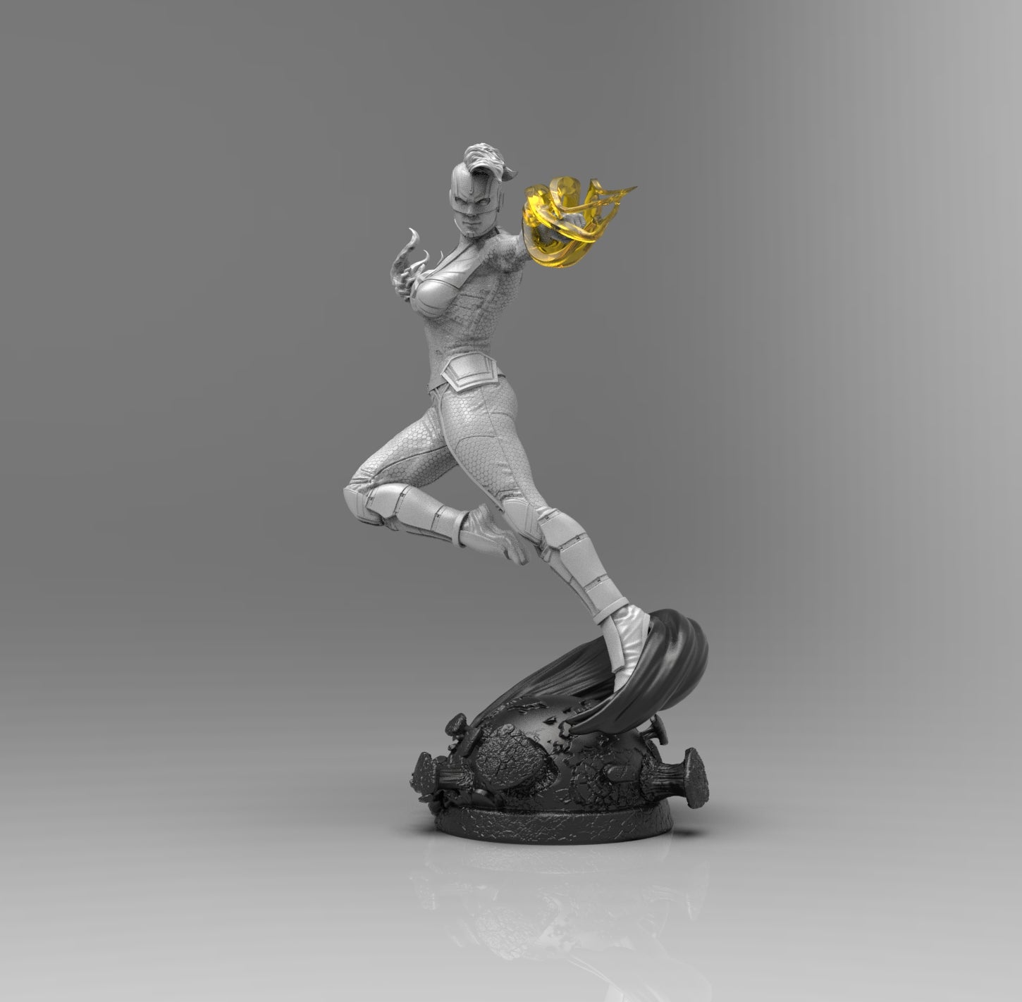 E508 - Comic character design statue, The CM with power statue art pie ...