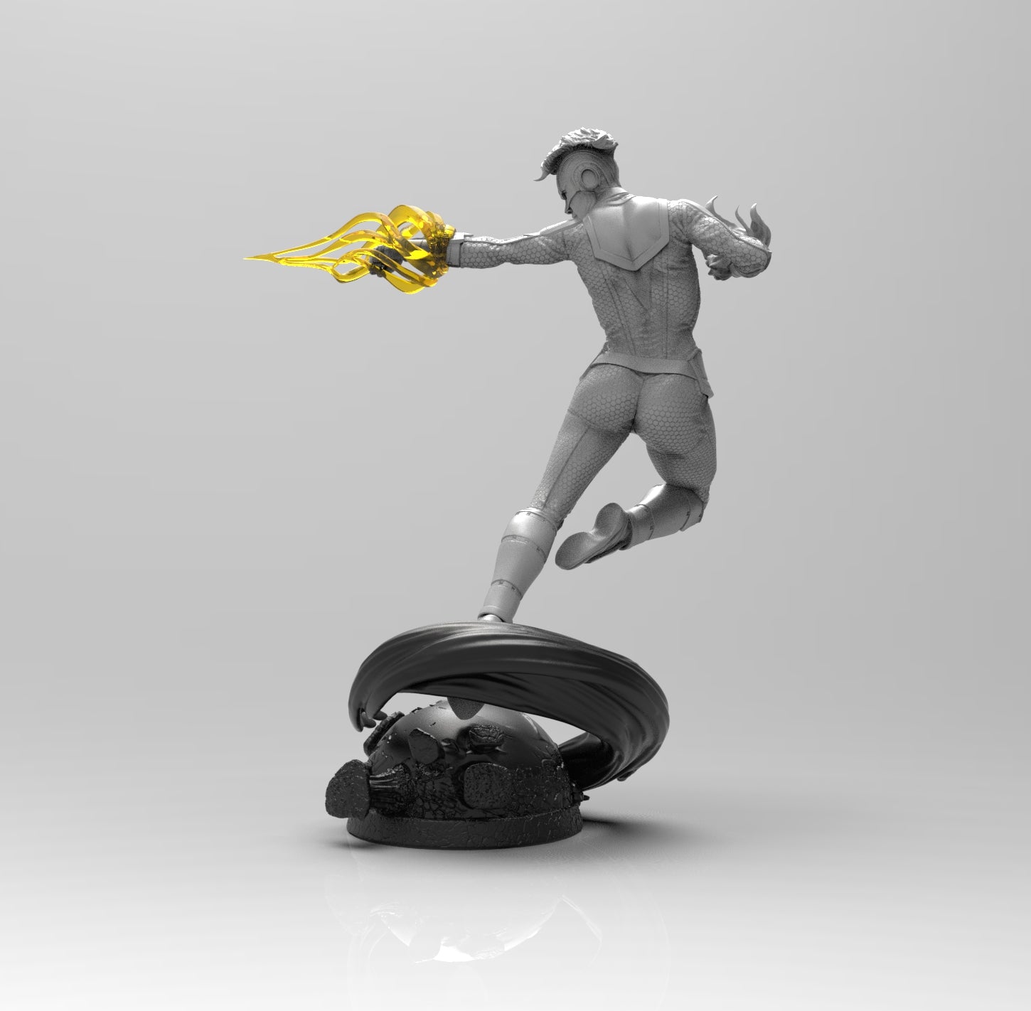 E508 - Comic character design statue, The CM with power statue art pie ...